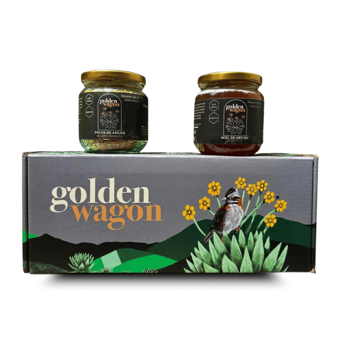 Caja de regalo con miel y polen 2 artículos - Golden Wagon